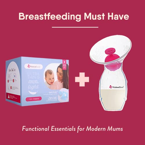 NatureBond Ultra Thin Disposable Nursing Pads for Breastfeeding, 120 Count, Lactating Pads, Protectores de Lactancia, Breast Pads 1mm Thickness