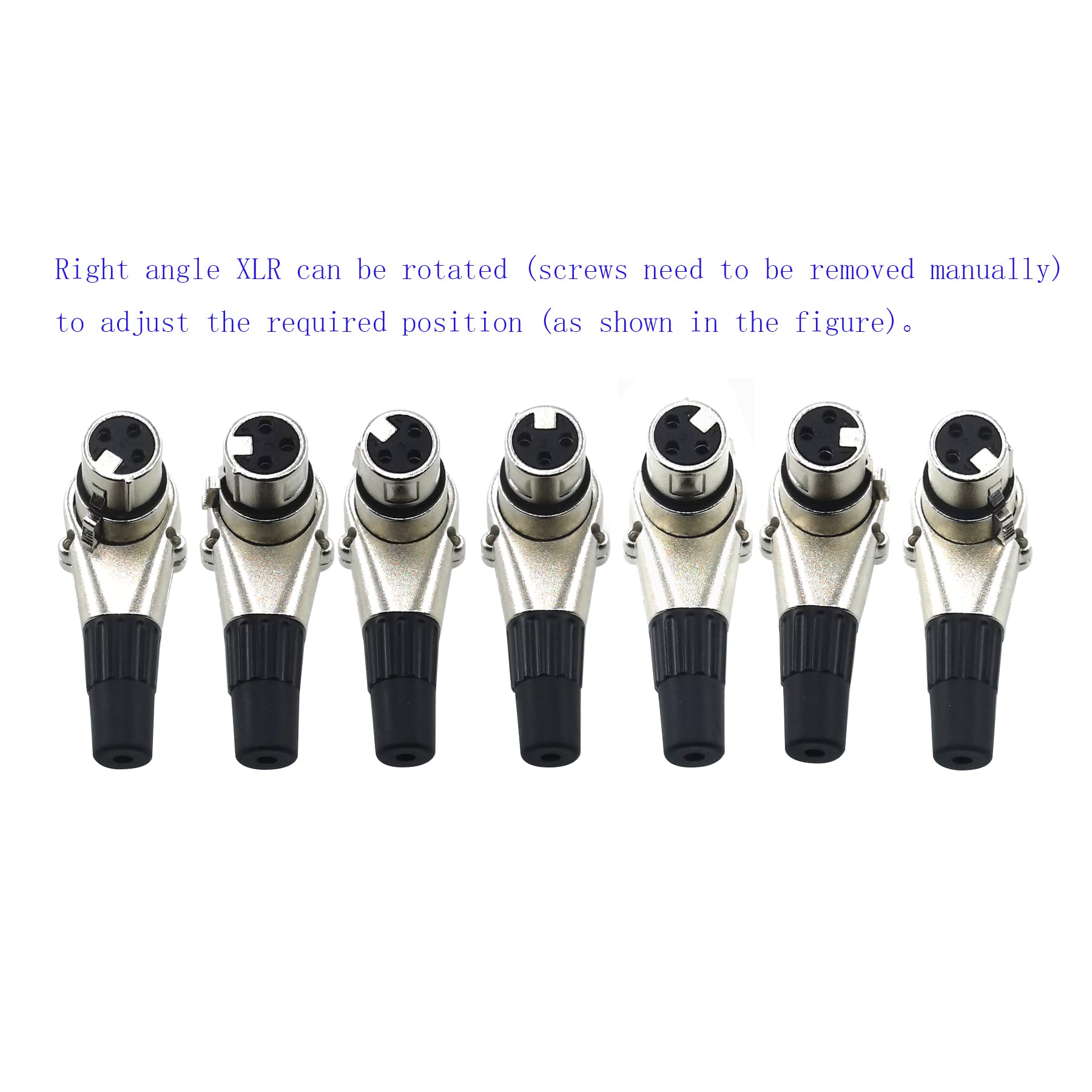 WJSTN 048 Right-Angle Female to Straight Male XLR Plug Cable - 1FT XLR Camera Adapter