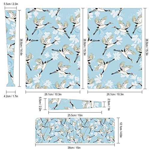 Crane Pattern Full Protective Skin Cover Design Wrap Decal Sticker Compatible with PS5 Digital Edition Console and Controller