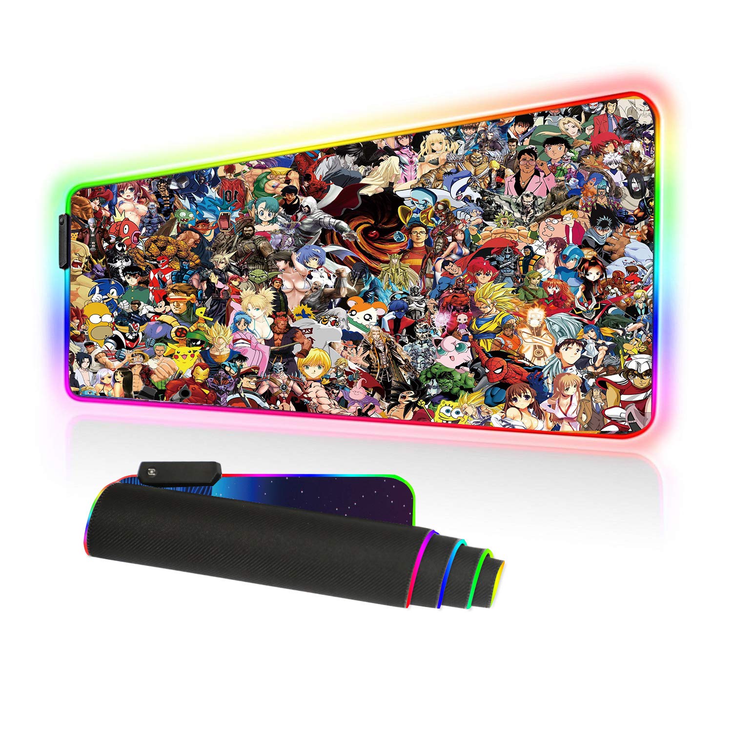Imegny RGB Mouse Pad, Large Extended Soft Led Mouse Mat with Different Lighting Modes, 900 x 400mm / 35.4 * 15.7Inch (90x40 rgdajihe003)