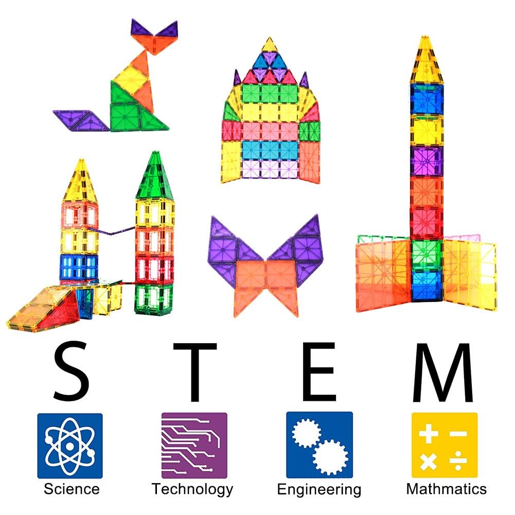 iMissiu 78pcs Magnetic Building Blocks for Kids 3D Educational Construction Tiles Set- Super Durable with Strong Magnets and Superior Color- Learning Construction Toy for Age 3 4 5 6 7 Years Old