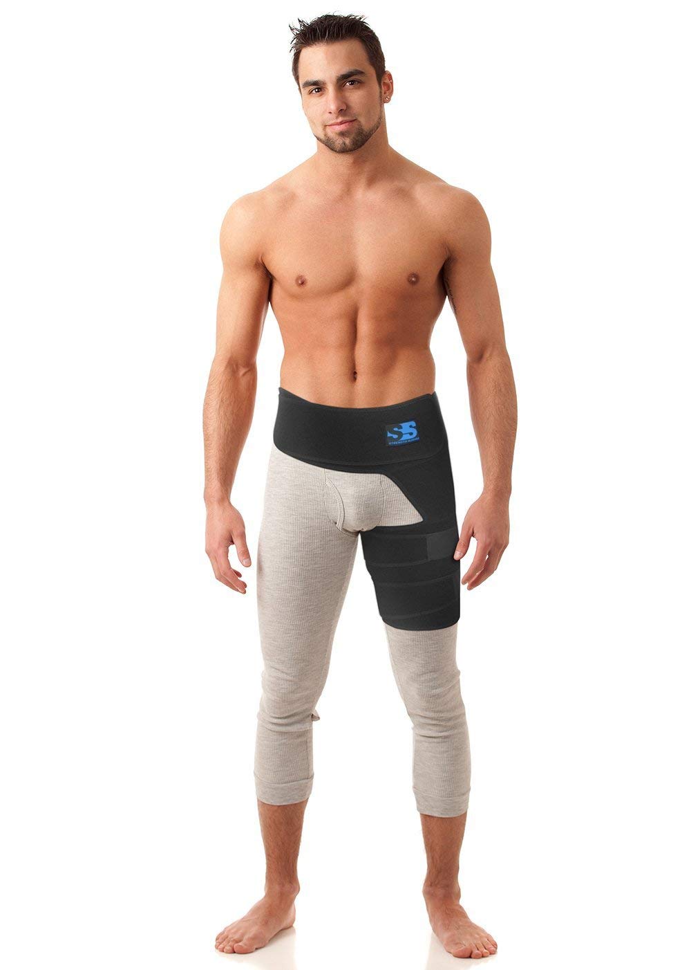 Best Thigh, Groin, and Hip Brace for Men and Women - Compression Wrap for Sciatica Pain, Pulled Muscles, Hip Flexor Recovery, Injury, Sprain Relief. Support Sleeve for Hernia, Hamstring, Quad, SI Belt