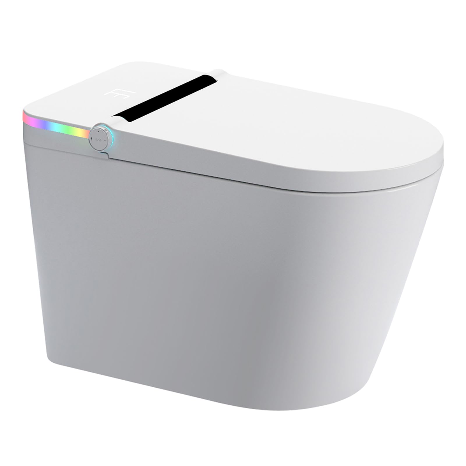 Fefances Smart Toilet with Integrated Bidet Seat - Tankless Design, Auto Lid Open/Close & Flush, Heated Seat for Comfort, Digital Display, Elongated Bowl - Perfect for Modern Bathrooms,White