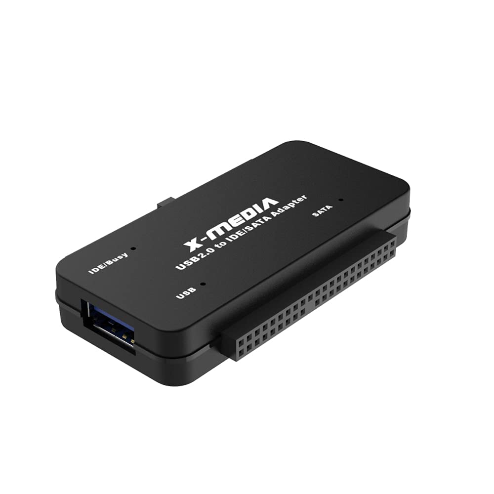 X-MEDIA XM-UB2235S USB 2.0 to IDE SATA Adapter Converter, External Hard Disk Reader/Adapter - Support 2.5/3.5-Inch HDD/SSD Hard Disk Drive