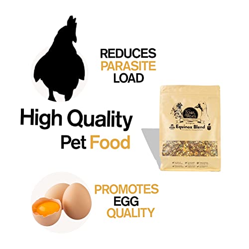 Fowl Treats Naturally Fortified Treats β Protein Rich Supplement Suitable for Chickens, Hens and Ducks, Hand Mixed with USA Grown Ingredients β Equinox Blend β 32oz