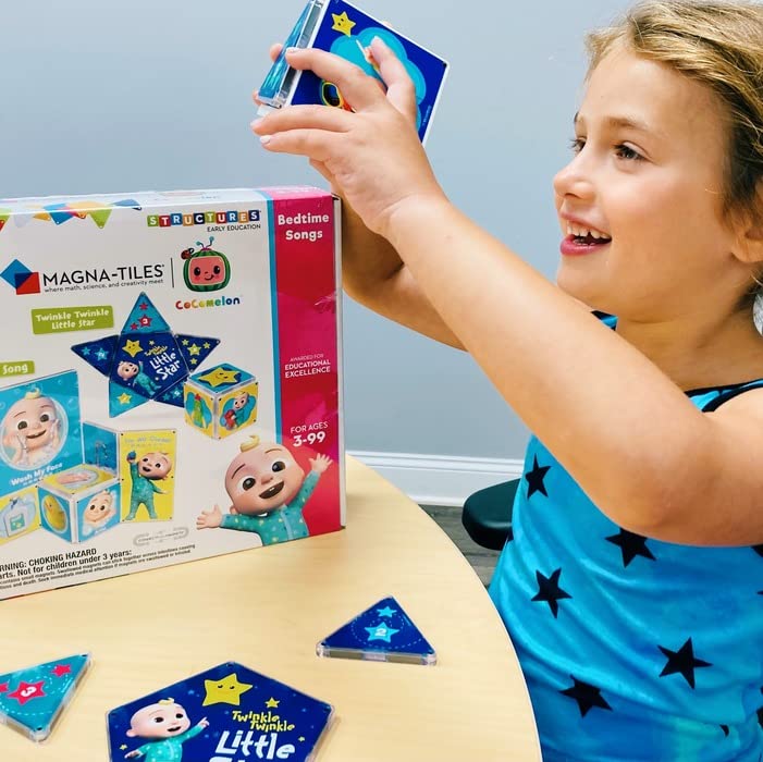 CreateOn CoComelon® Bedtime Songs Magna-Tiles Structure Set, Magnetic Kids Building Toys, Educational Stem Toys for Ages 3+, 19 Pieces