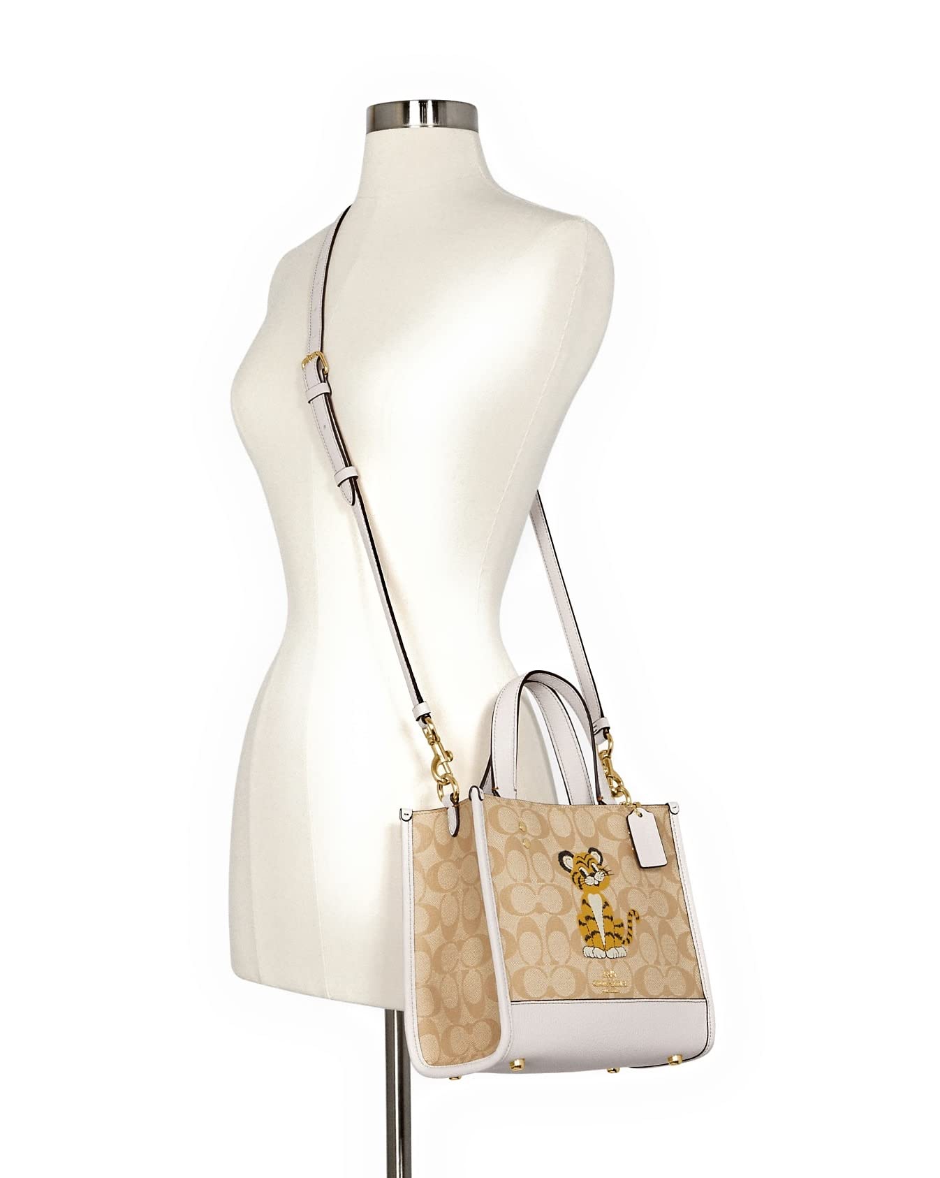 Coach Women's Dempsey Tote 22 (IM/Light Khaki Chalk With Tiger)