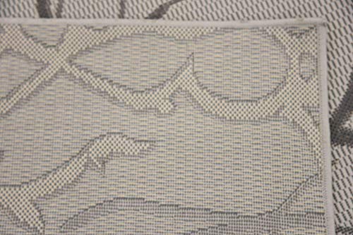 Unique Loom Outdoor Botanical Collection Area Rug - Branch (7' 1" x 10' Rectangle, Light Gray/ Gray)