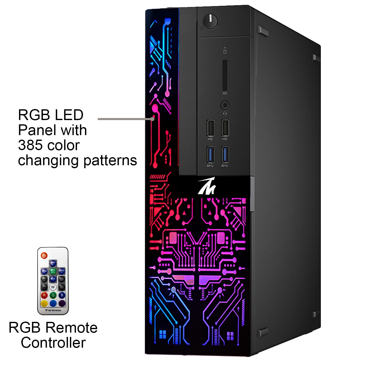 Computer Desktop PC, Intel Core i3-6100, TechMagnet Siwa 6, 16GB RAM, 120GB SSD (Fast Boot), 2TB HDD, RGB Keyboard Mouse, WiFi, 22 inch Monitor, Windows 10 Professional (Renewed)