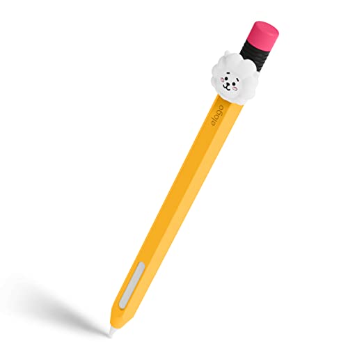 elago BT21 Classic Pencil Case Compatible with Apple Pencil 2nd Generation, Durable Silicone Cover, Protective Holder, Compatible with Magnetic Charging and Double Tap [Official Merchandise] [RJ]