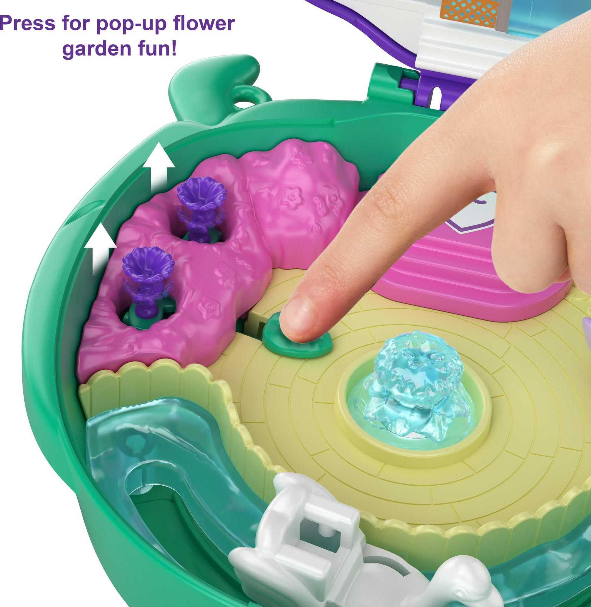 Polly Pocket Playset, Outdoor Toy with 2 Micro Dolls & Surprise Accessories, Pocket World Lil Ladybug Garden Compact