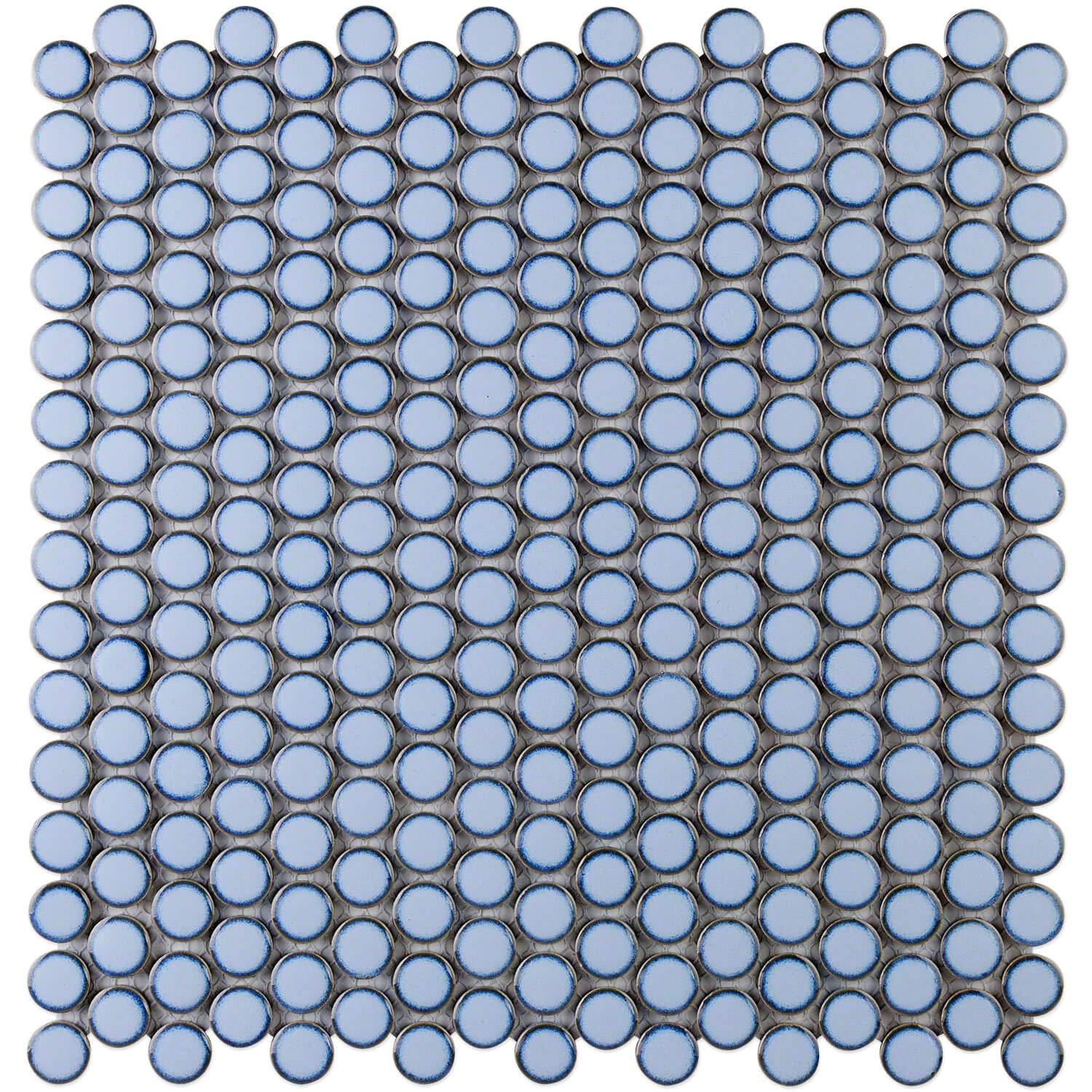 Bliss Penny Round Cloudy Sky Ceramic Polished Mosaic Tile Sample