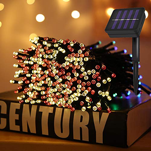 Upgraded Solar String Lights Outdoor Waterproof 300LED 75.5ft Solar Christmas Lights 8 Modes Change Color Solar Lights Outdoor for Gardens, Wedding, Party, Christmas, Outdoor Decorationsā¦