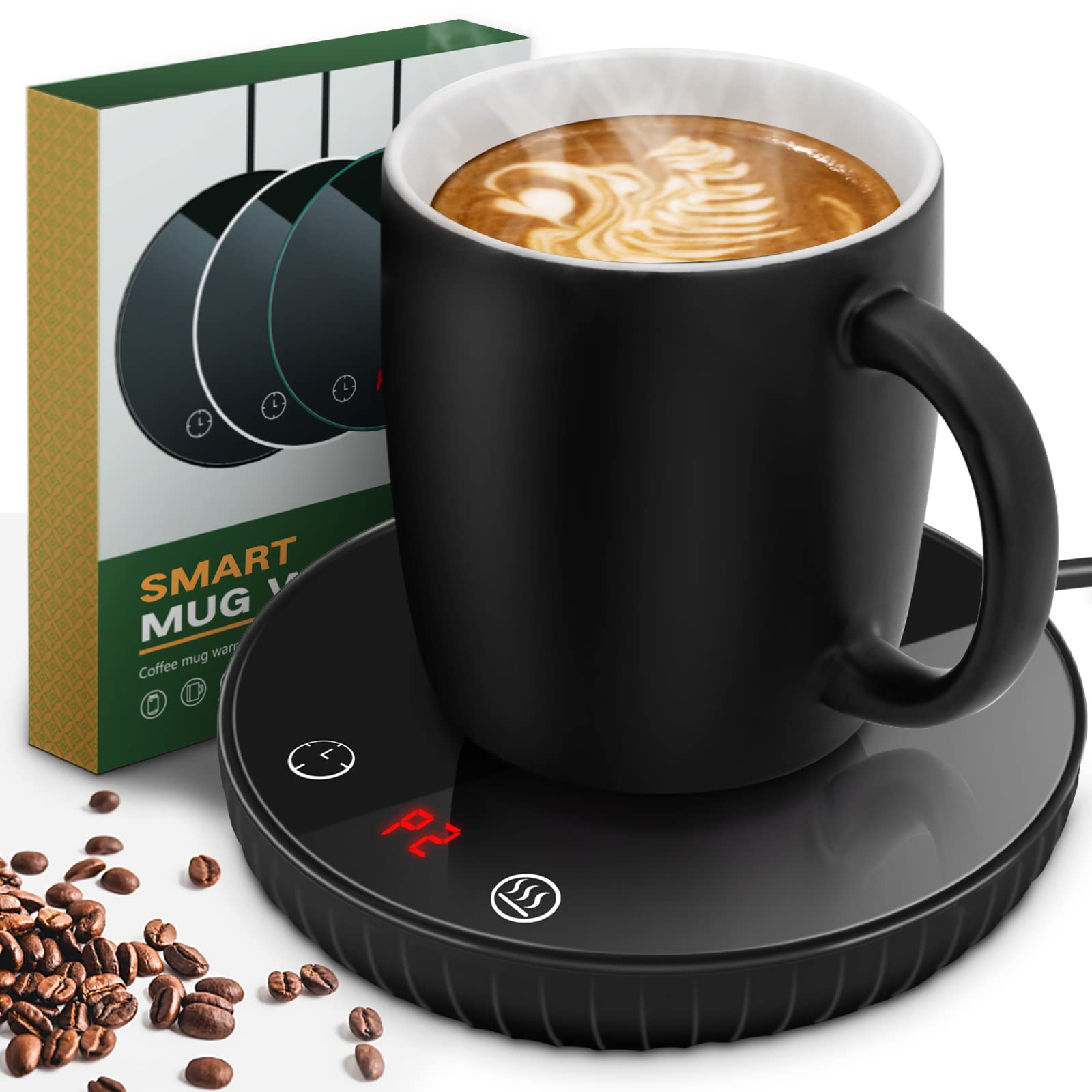 Coffee Mug Warmer, Candle Warmer with Auto Shut Off & 2-Temp Settings & 12-Hour Timer, Mug Warmer for Desk, Coffee Cup Warmer for Coffee, Beverage, Candle, Milk, Tea (No Cup)