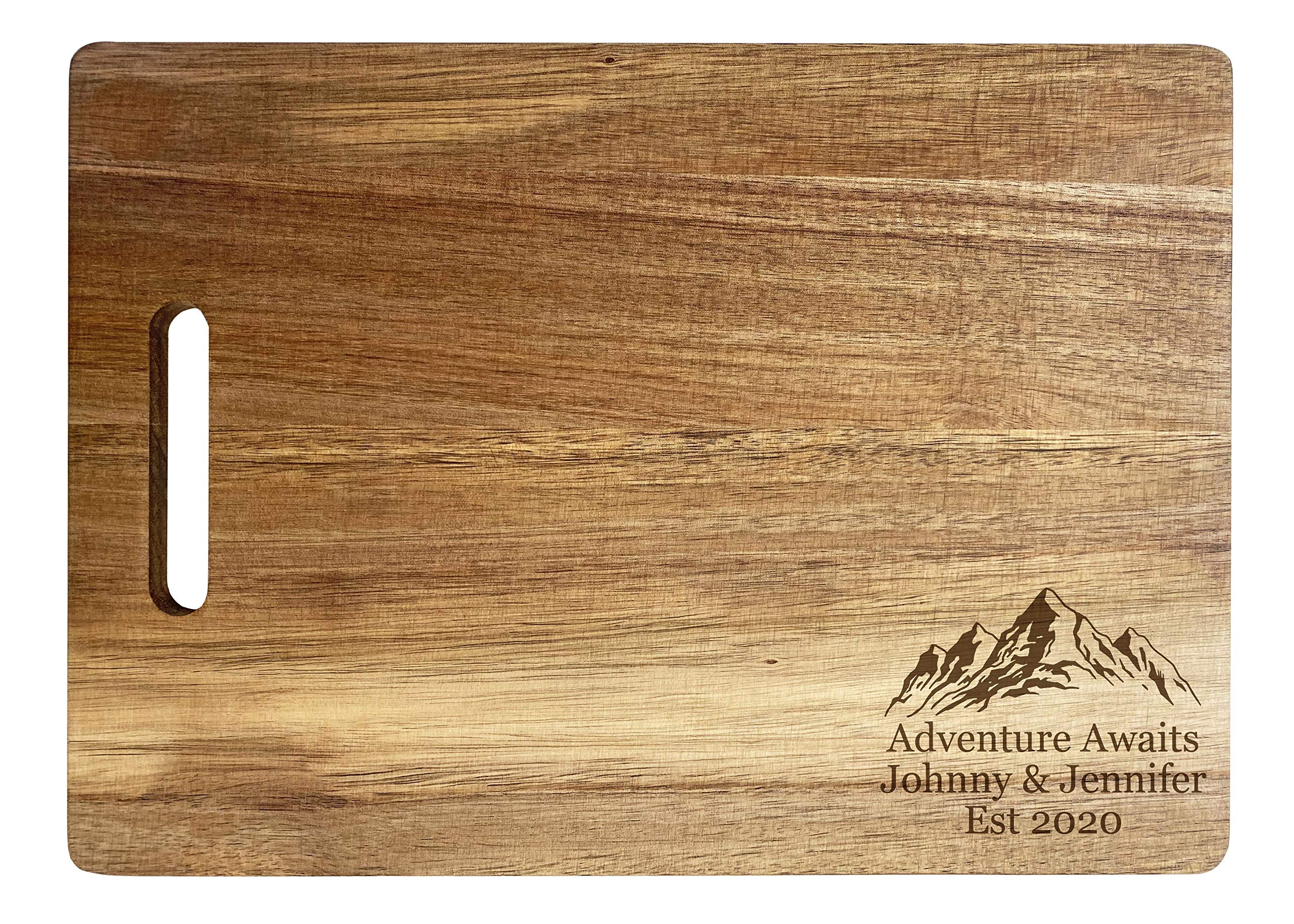 Custom Engraved Wooden Cutting Board Charcuterie Cheese Board Personalized with Custom Text or Message Acacia Wood (10 X 14)