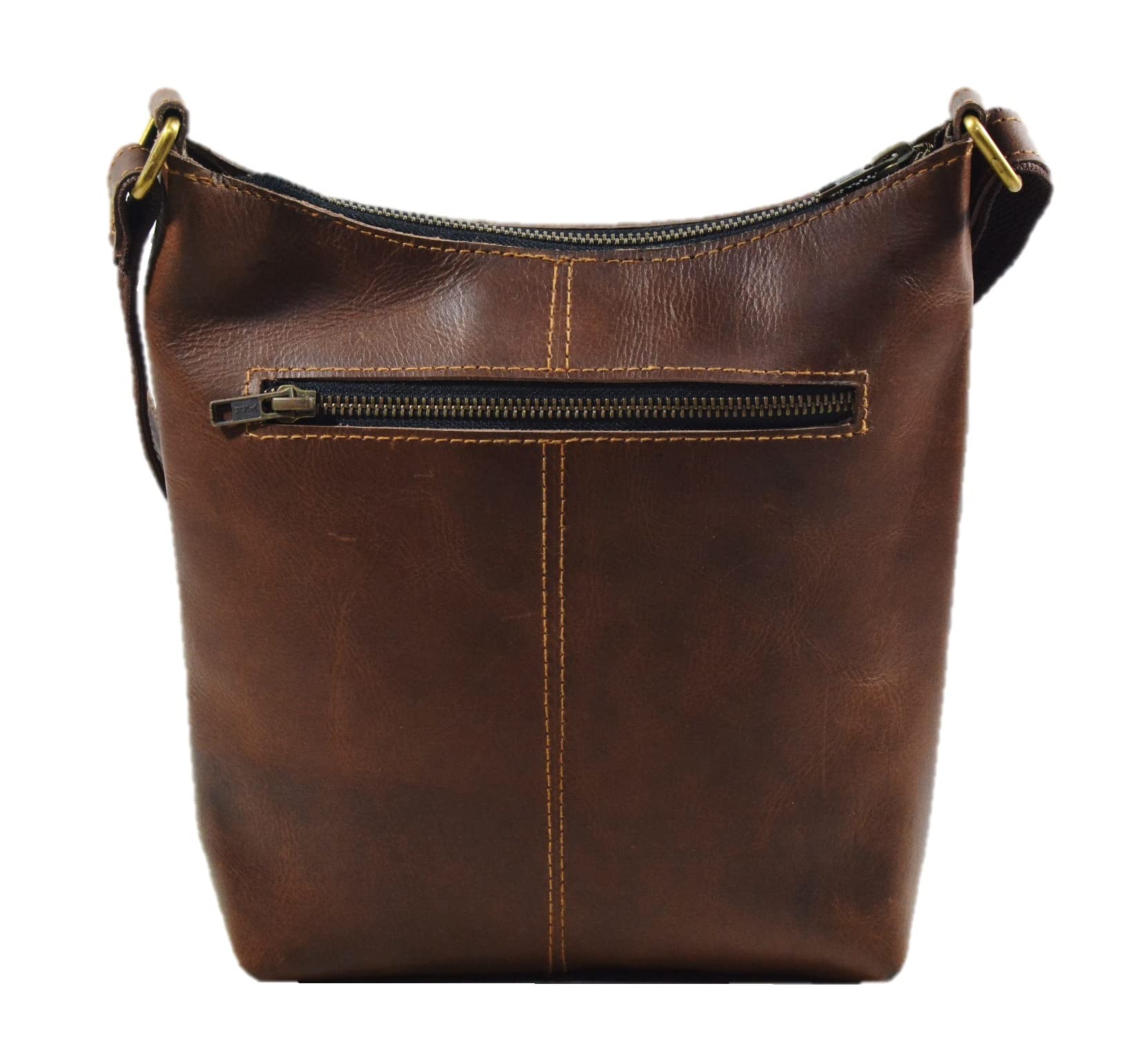 URBAN DEZIRE Genuine Leather Handmade Vintage Cross-body Sling Shoulder bag for Women (Brown, Medium)