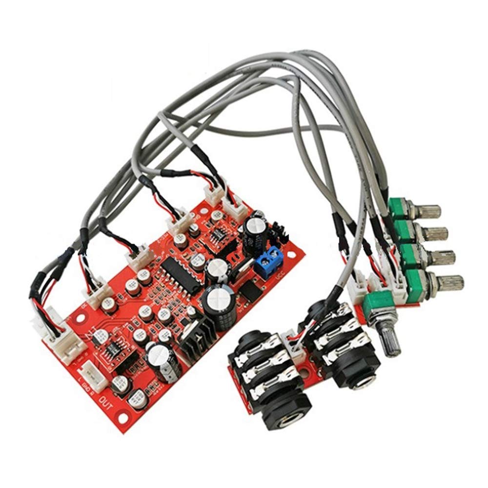Comyglog 12V 24V PT2399 Digital Microphone Audio Amplifier Board Karaoke Plate Reverb Preamplifier Reverberator OP275 Op Amp