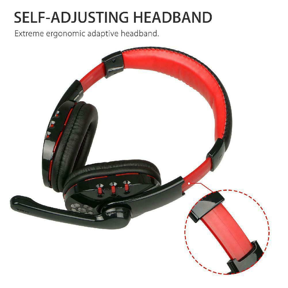 Bluetooth Headset V4.0 with Microphone Wireless PC Headphones CVC8.0 Noise Canceling On Ear for Computer Cell Phone, Call Center, Office Skype, Webinar,15 Hours Talk Time, Soft Earpad