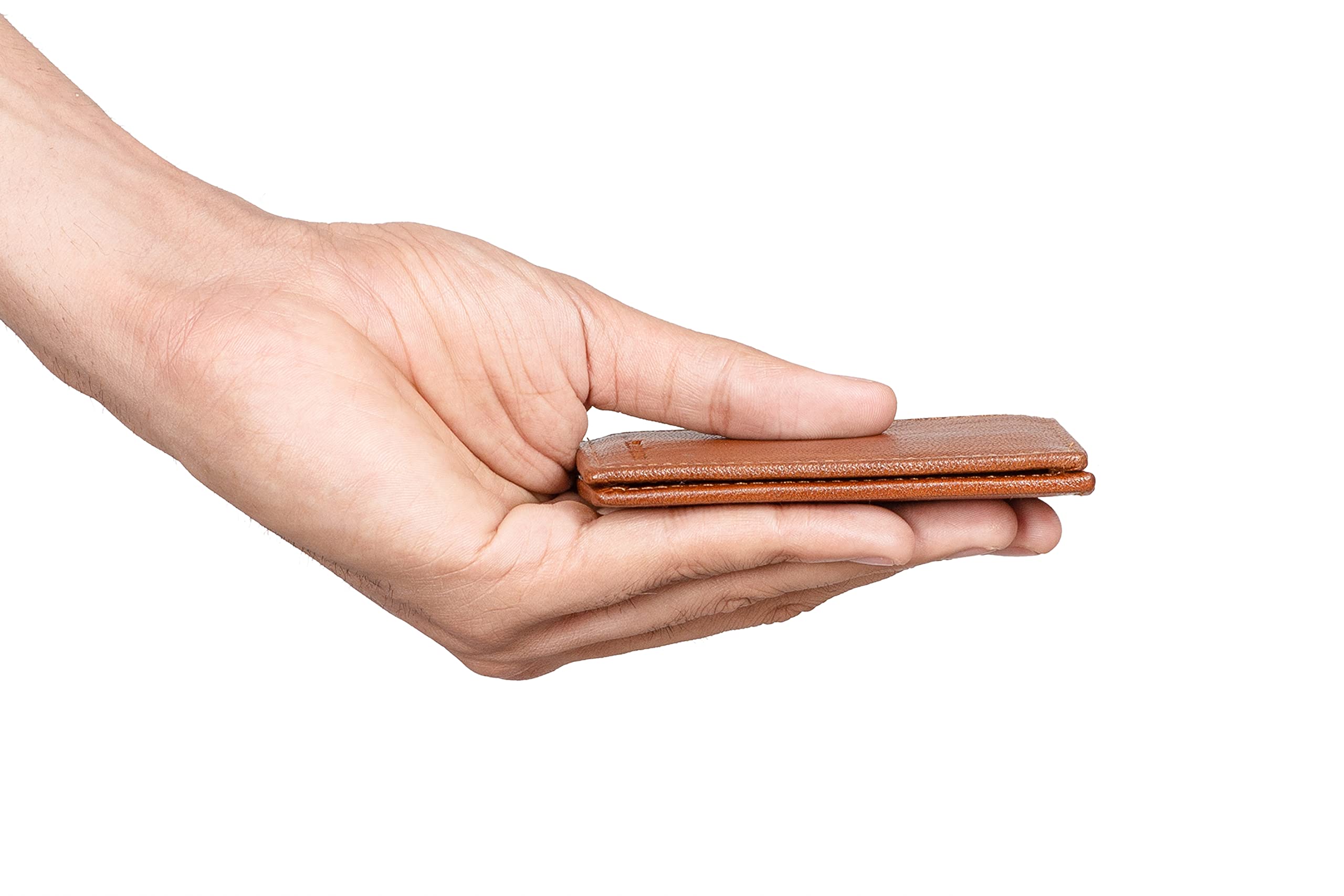 Urban Nature Tan Genuine Leather RFID Protected Slim Billfold Business Card holder Minimalist Wallet