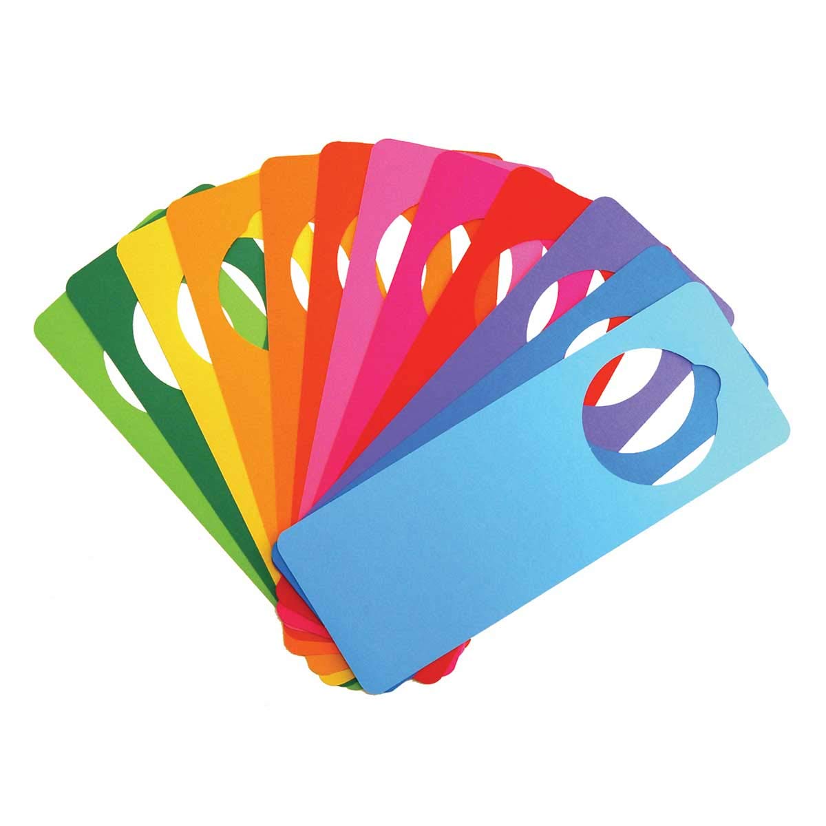Hygloss Products - 77748 Bright Tag Door Hangers - DIY Door Tag - Fun Activity - Great for Arts & Crafts - Bright Assorted Colors - Approx. 4â x 11â - 48 Pack