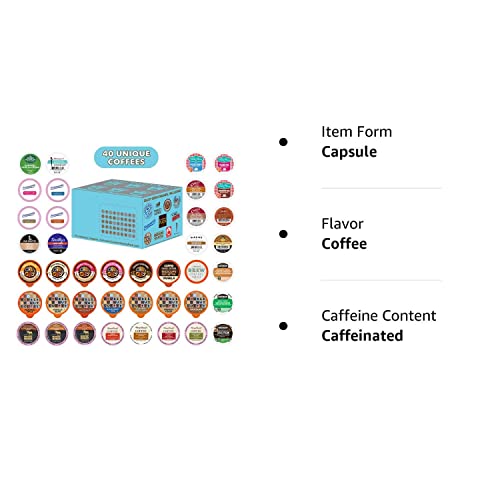 Custom Variety Pack Flavored Coffee for Keurig K-Cup Brewers, 40 Count