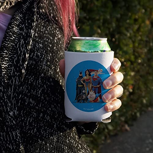 DC League of Super Pets Group Can Cooler - Drink Sleeve Hugger Collapsible Insulator - Beverage Insulated Holder