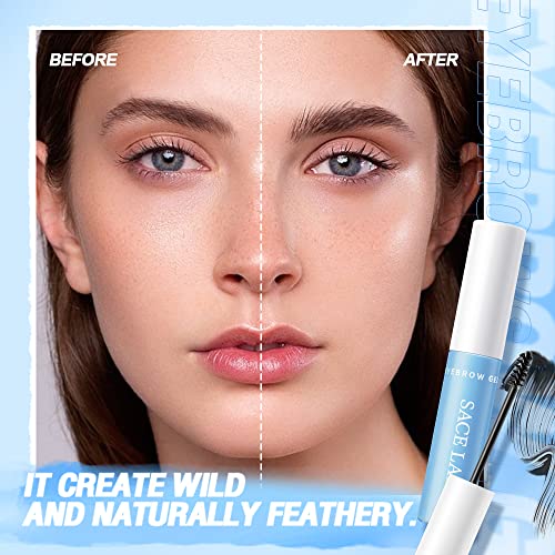 Clear Eyebrow Setting Gel Set&Eyebrow Soap Kit by Sace Lady, Natural Lasting Eye Brow Styling Gel Makeup Kit for Fuller Neat Brow Makeup, Cruelty-Free