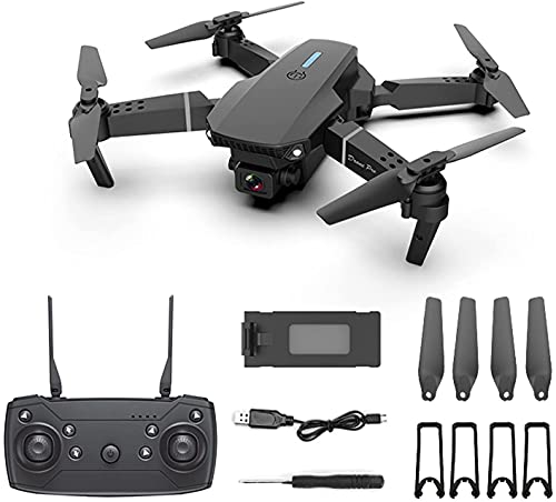 meekiee 2021 Latest Waterproof Professional RC Drone with 4K Camera Rotation,Drone Dual for Kids and Adults, E88 Pro Rotation HD Wide Angle FPV Live Video (A-E88Pro), black