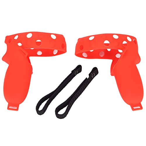 VR Joystick, Controller Grip Cover Antislip Silicone Adjustable Comfortable Washable Sweatproof for Quest 2(red)