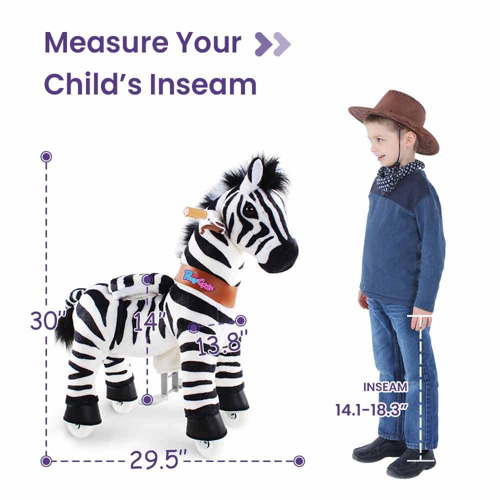 PonyCycle Official 2019 New U Series Ride on Horse Toy Plush Walking Animal Zebra Size 3 for Age 3-5 Ux368