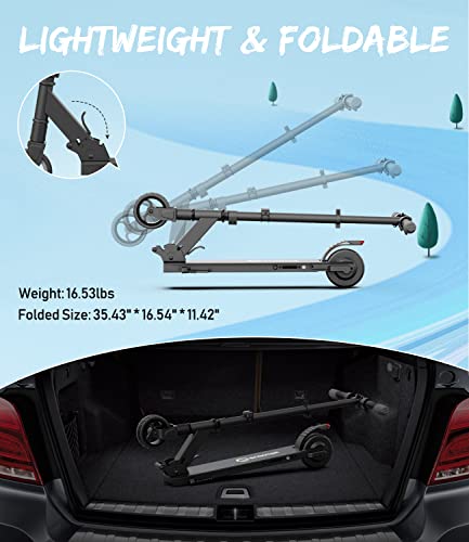 MEGAWHEELS Electric Scooter Height Adjustabe Folding,Up to 5~7.5 Miles Long Range and 14.3 MPH Portable Folding Commuting Scooter for Boys and Girls with Double Braking System