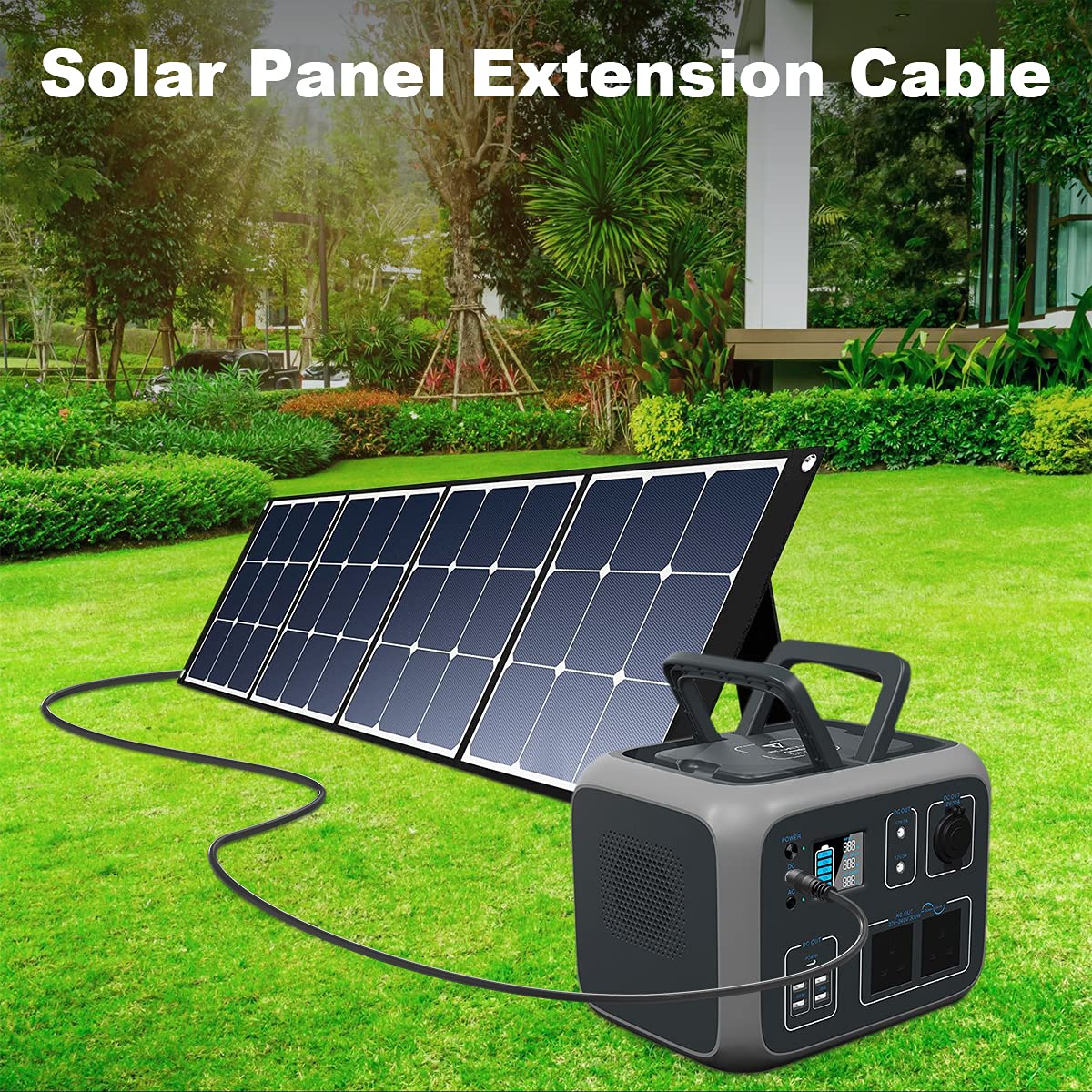 Electop DC 8mm Extension Cable 20Ft, DC 8mm Cord 14AWG DC 8mm Female to Male Adapter Connector Cable 8mm DC Power Plug for GZ Yeti Jackery Solar Generator Portable Power Station and Solar Panel