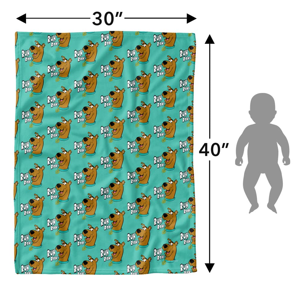LOGOVISION Scooby Doo Lightweight Baby Blanket, 30"X40", Ruh Roh Face Pattern Unisex for Infants Girls & Boys