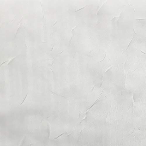 No. 918 Erica Crushed Sheer Voile Rod Pocket Curtain Panel, 51" x 84", Eggshell Off-White