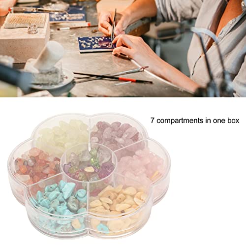 HERCHR Crystal Beads for Ring Making, Crystals Gemstone Beads for Jewelry Making, 7 Colors Crystal Ring Making Kit with Plastic Box for Jewelry Ring, Bracelets, Earring Making Supplies