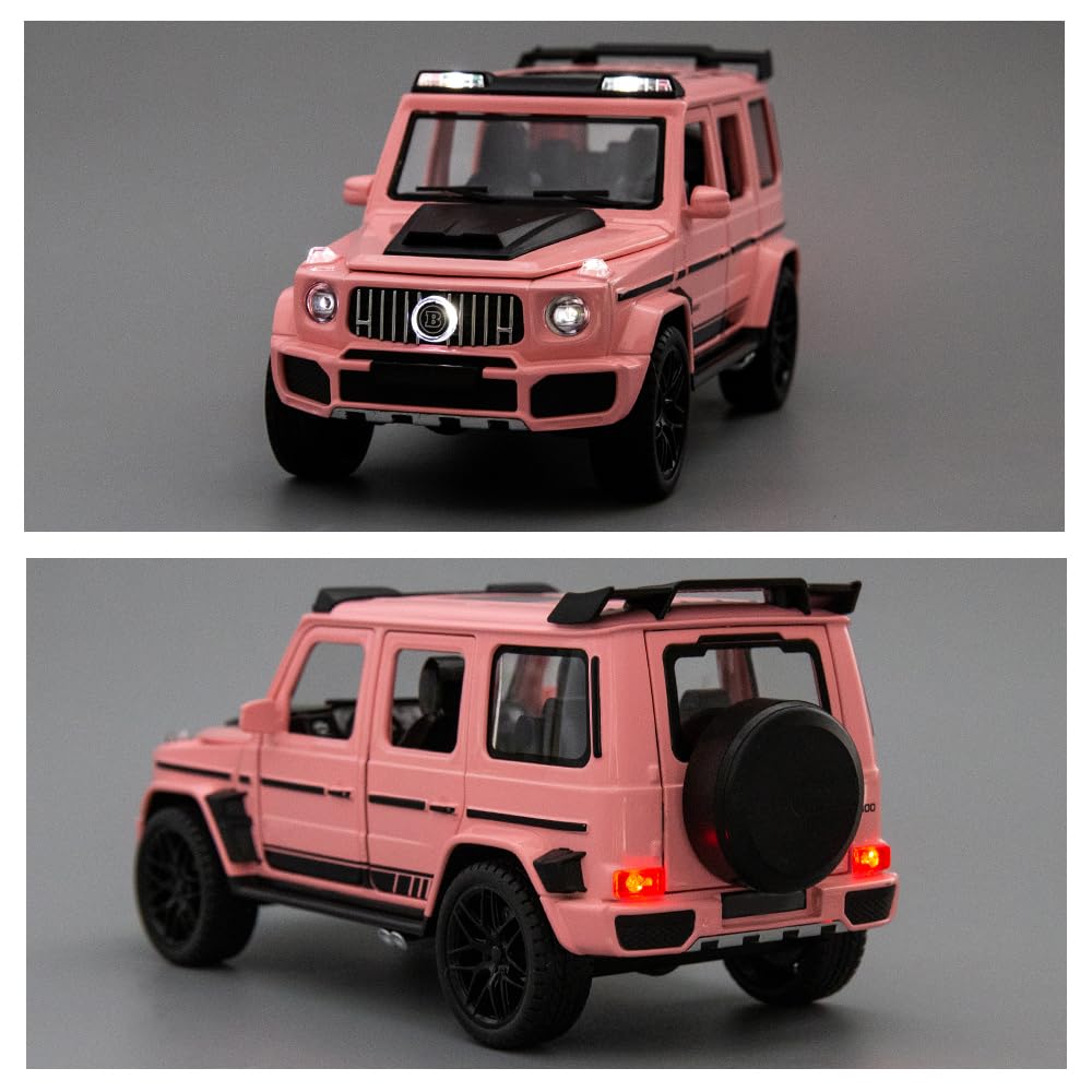 WAKAKAC Model Car 1/22 Scale Benz G800 Alloy Collectible Pull Back Toy Vehicle with Light and Sound Door Can Be Open Toy Car for Boys Adults Gift(Pink)