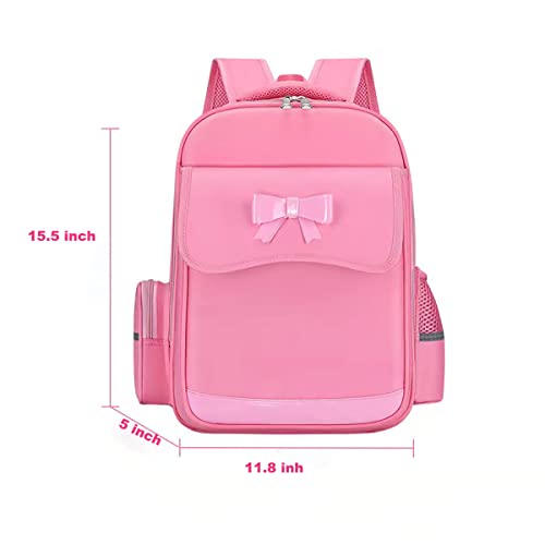HT HONOR . TRUST Kids Backpack for School Girls Elementary Kindergarten Lightweight School Bag for Little Girl 15inch Pink Bookbag for Children