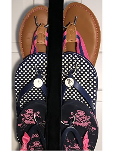 New- Flip Flop and Sandal Hanger by Boottique - Black Velvet Ribbon with Metal Hooks