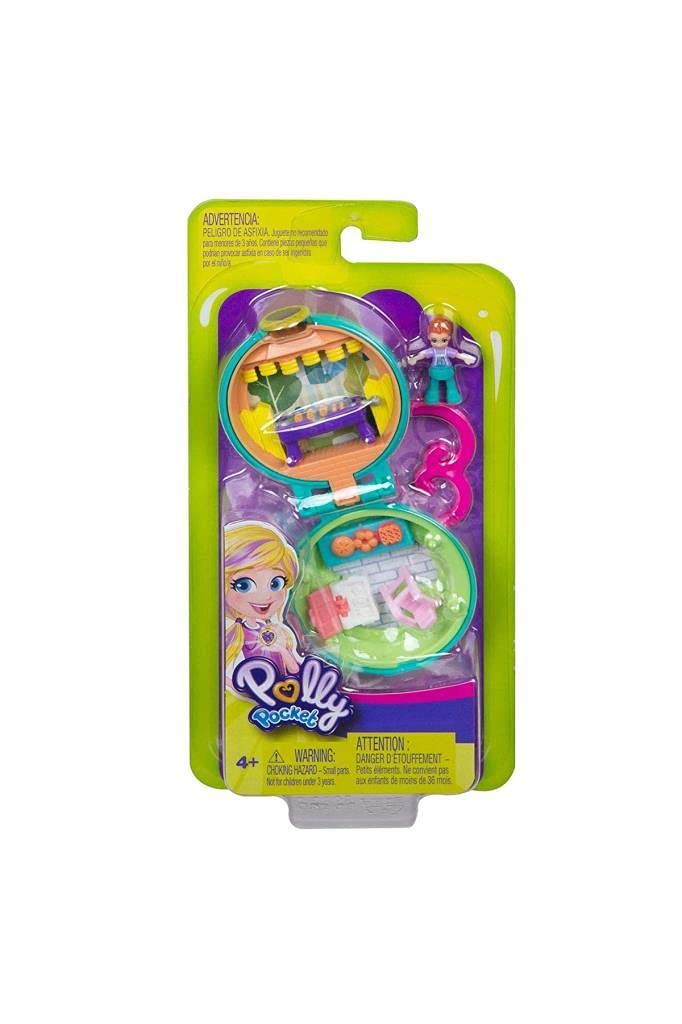 Polly Pocket Tiny Pocket Places Polly Playground Compact with Removable Swing, Photo Customization, Reveals, Micro Polly Doll and Sticker Sheet