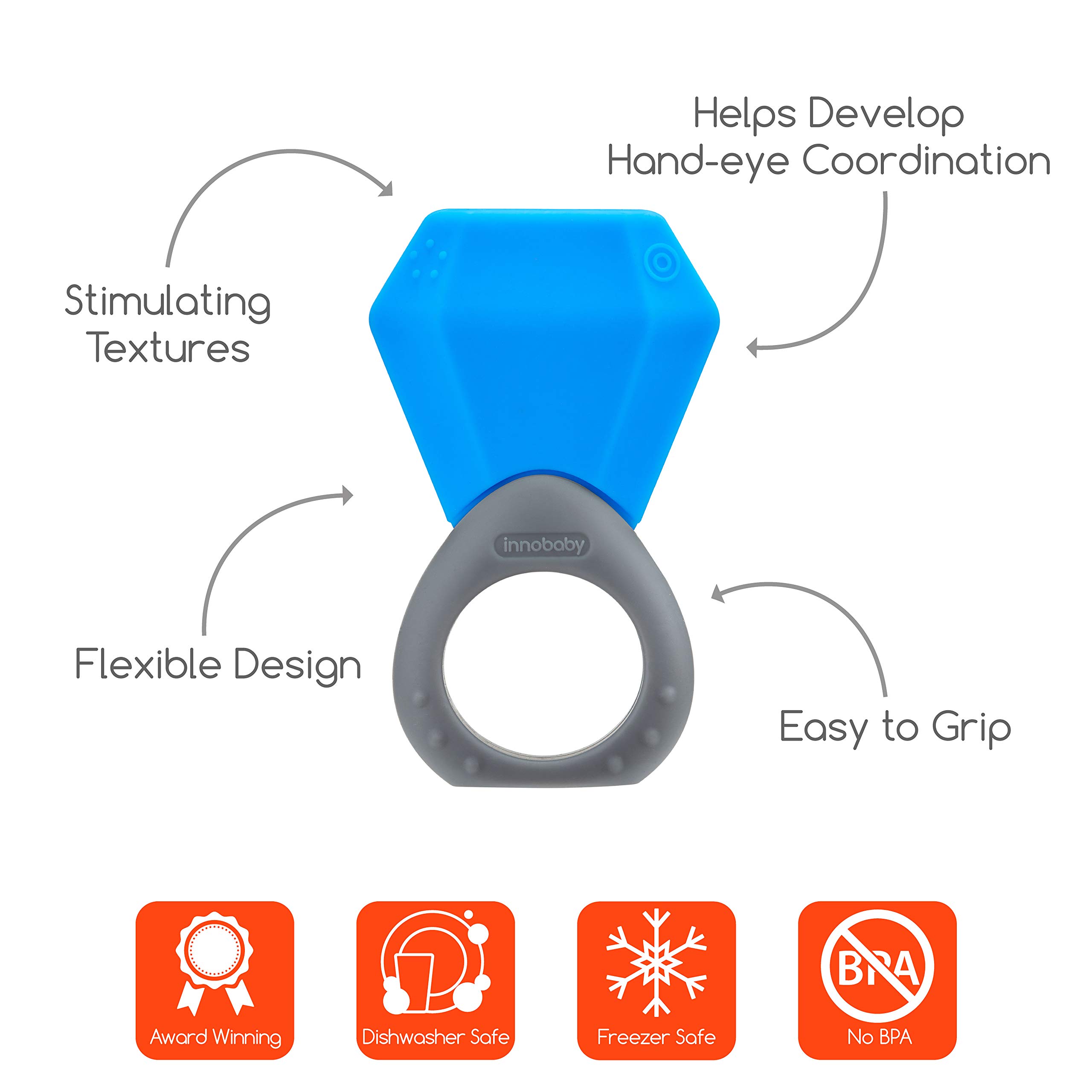 INNOBABY TEETHIN' Smart Birthstone Ring TEETHER - December (Blue Topaz)