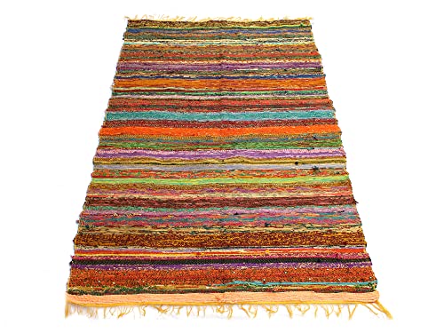 Handmade Braided Chindi Rug, Rag Rug, Area Rug, Carpet Rug, Runner Rug 3x5 Foot, 4x6 Foot, 5x7 Foot, Indian Carpet (3x5 Foot)