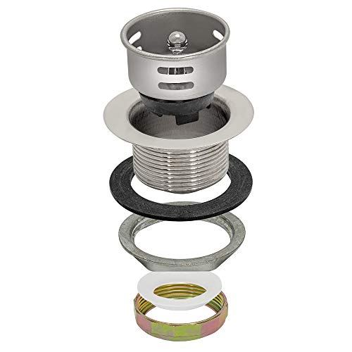 EZ-Flo 2-1/2 Inch Removable Kitchen Sink Strainer Drain Standard Shank Junior Duo with Die Cast Nut, Stainless Steel, 1-7/8 Inch to 2-1/4 Inch Opening, 30035
