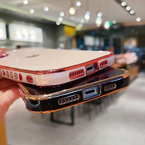 JFWEN Compatible with iPhone 14 Plus Case Cute Plating Love Heart Shockproof Protective Slim Thin Soft Silicone Electroplated Phone Cover for iPhone 14Plus 6.7 inch 2022 (White)