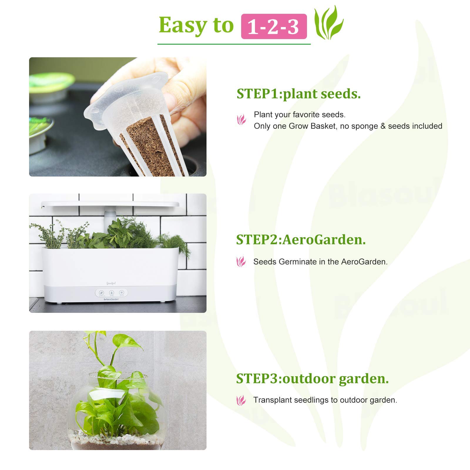 Blasoul Grow Basket - 50 Pack Plant Basket Pod Plastic Slotted Mesh Net Plant Cups Compatible with AeroGarden,Hydroponic,Growing System (50 Pack)