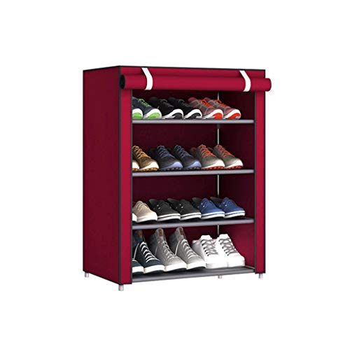 TAZSJG 4Tiers Shoes Rack with Dustproof Cover Closet Shoes Storage Cabinet Dustproof Cover Shoes Cabinet