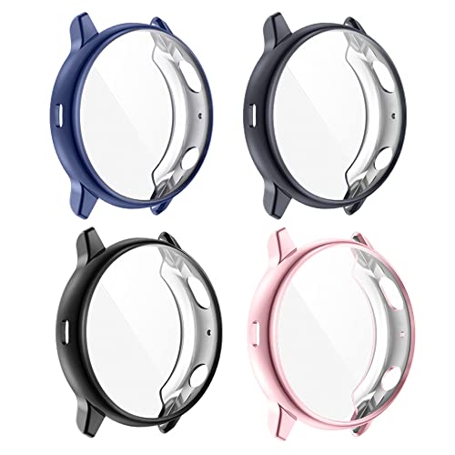 EZCO 4-Pack Screen Protector Compatible with Samsung Galaxy Watch Active 2 40mm (Not for Galaxy Watch 4), Full Coverage Plated Soft TPU Case Screen Protective Cover Bumper for Active 2 Watch