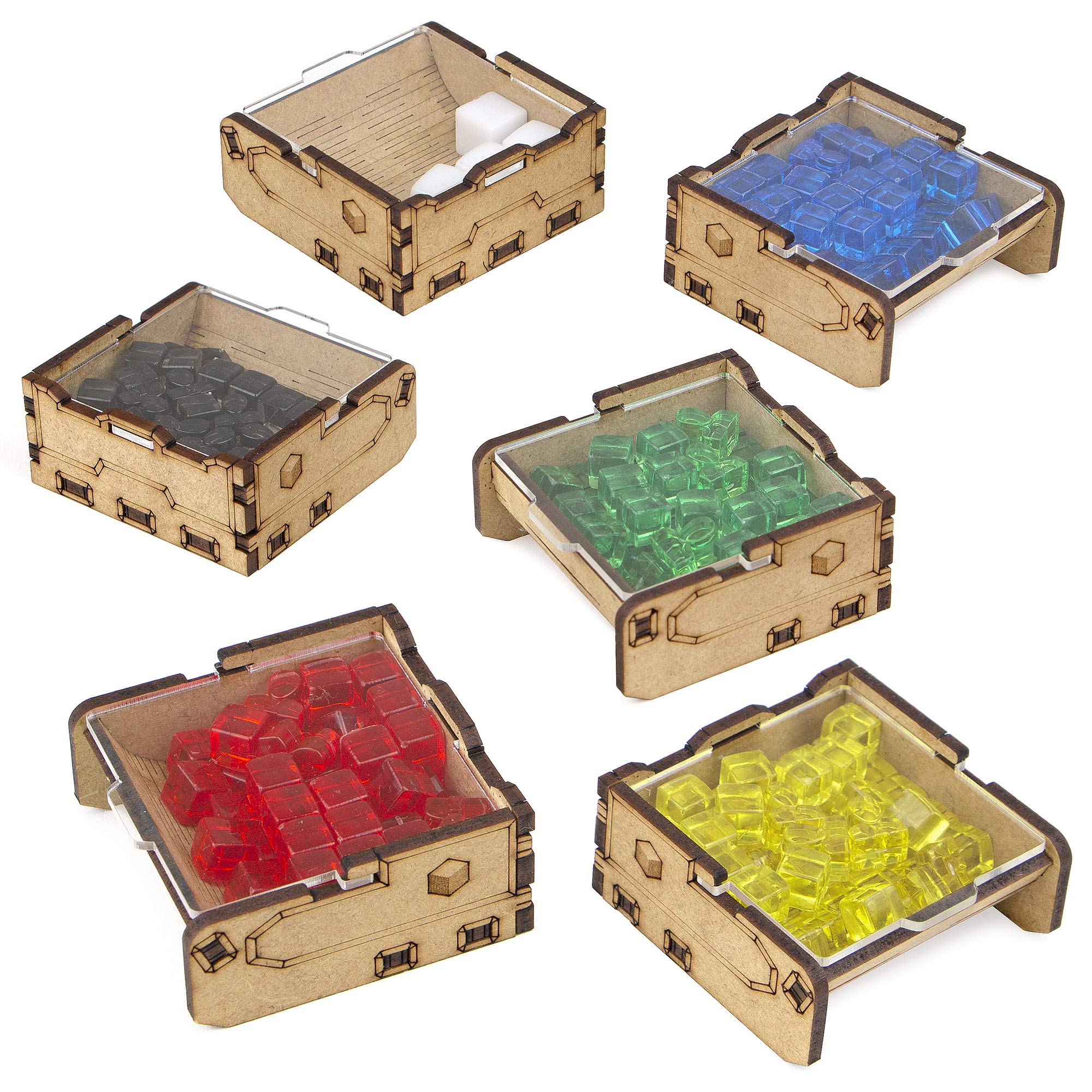 TowerRex Board Game Organizer for Terraforming Mars board game box, Terraforming Mars boardgame expansions, Turmoil, Colonies expansion, Prelude expansion, Hellas and Elysium expansion, Venus Next