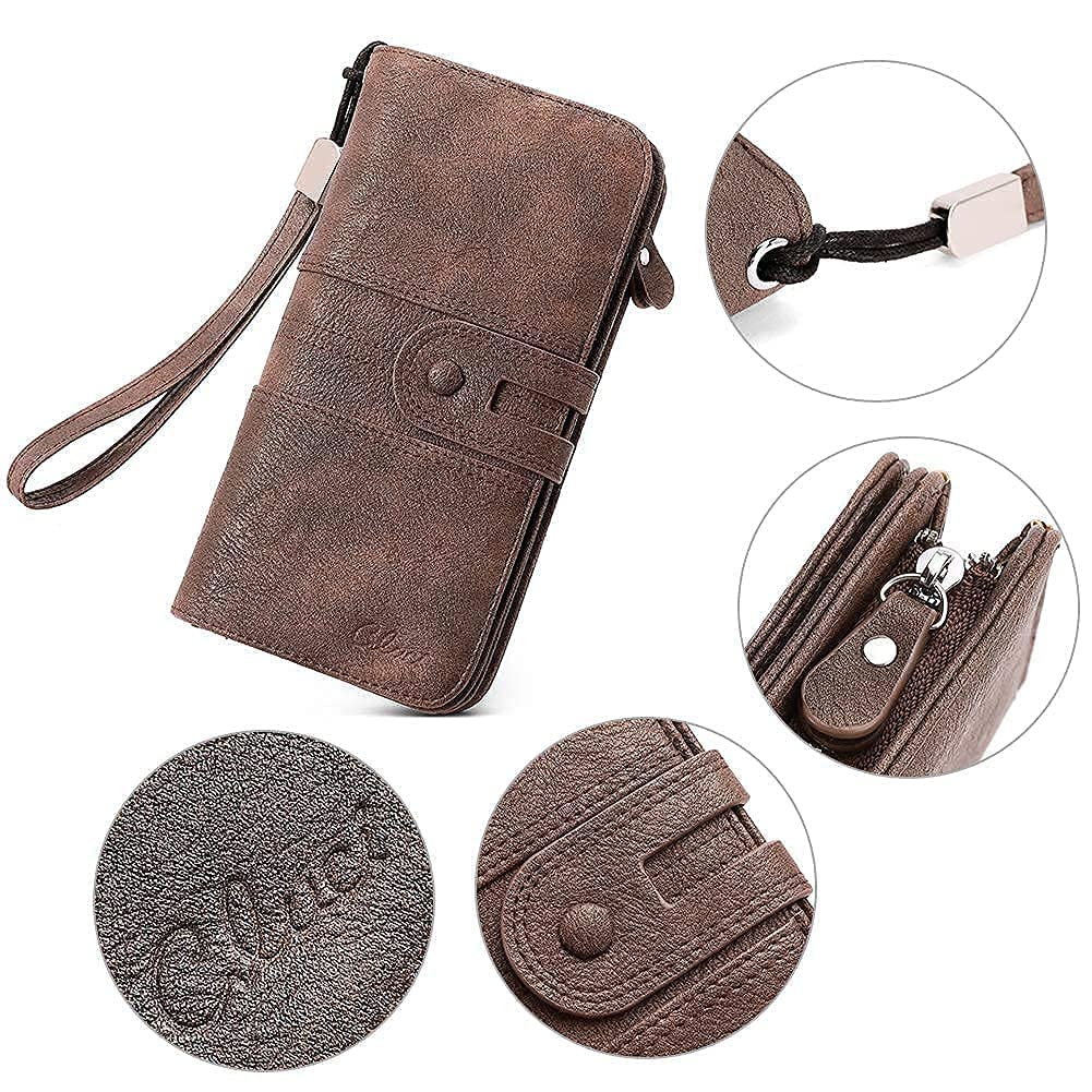 CLUCI Women Backpack Purse Leather Bundles with Women Wallet Large Designer Card Holder