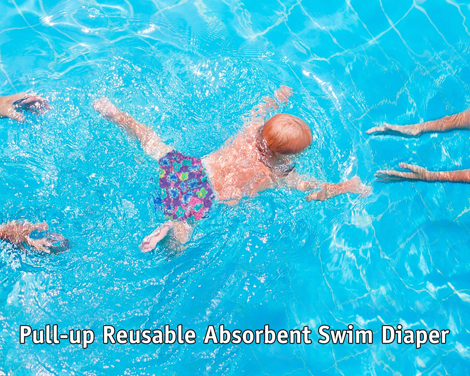Water Gear Reusable Baby Swim Diaper - Soft and Designed to Keep Your Baby Comfortable - Eco-Friendly - Great to Wear When Learning How to Swim - Pink - Large - 22-25 lb