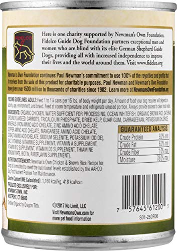 Newman's Own Chicken & Brown Rice Formula For Dogs, 12.7-Ounce Cans (Pack Of 12)
